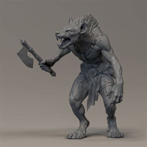 3d Printable Gnoll Warrior By Silana Cadou