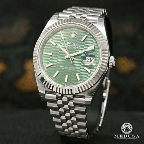 Montre Rolex Rolex Datejust 41mm Jubilee Fluted Motif Green Dial