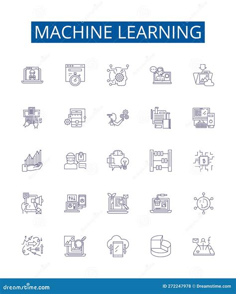 Machine Learning Line Icons Signs Set Design Collection Of Machine Learning Artificial