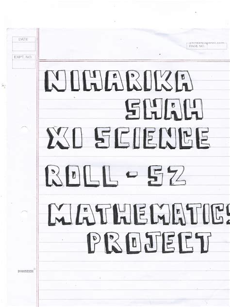 Mathematics Project Pdf