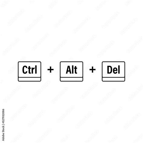 Ctrl Alt Del Shortcut Keys Keyboard Keys Computer Button Vector