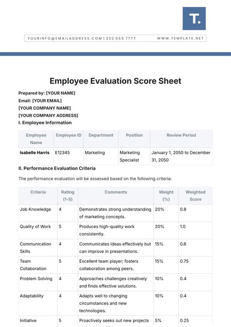 Free Job Interview Score Sheet Template To Edit Online
