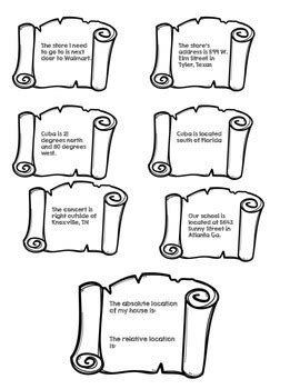 Absolute And Relative Location Interactive Notebook Sort Freebie