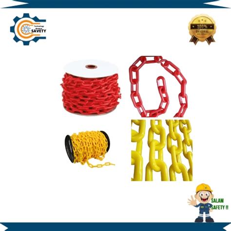 Jual Rantai Plastik Chain Rantai Traffic Cone Per Meter 8mm Merah