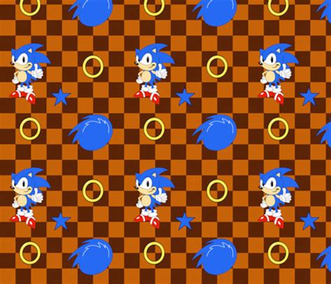 Sonic The Hedgehog Printed Cotton Fabric By The Yard Etsy