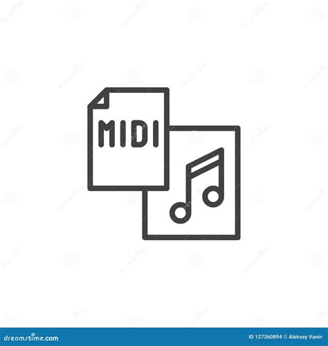 Midi File Format Outline Icon Stock Vector Illustration Of Logo File 127360894