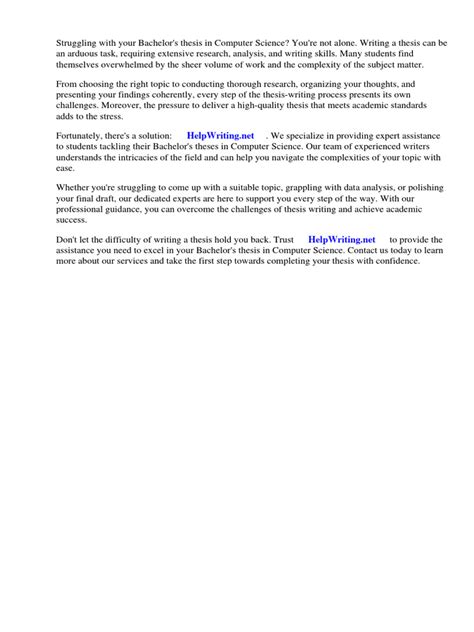 Bachelor Thesis Computer Science Topics Pdf