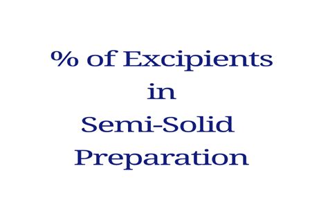 Percentage Of Excipients Used In Cream Formulation