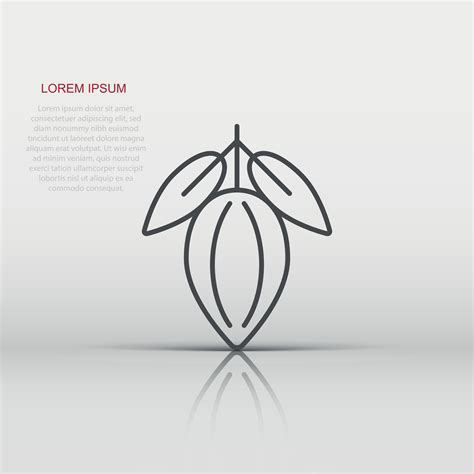 Cocoa Bean Icon In Flat Style Chocolate Cream Vector Illustration On White Isolated Background