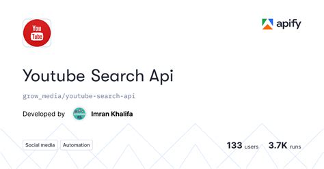 Youtube Search Api Api In Python · Apify