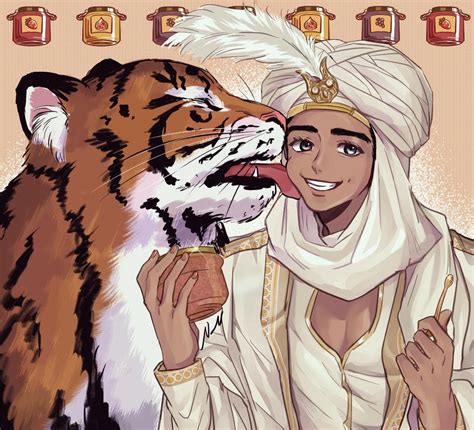 Aladdin As Prince Ali Of Ababwa And Rajah The Tiger From Disneys Live Action Movie Aladdin
