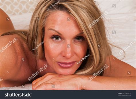 Closeup On Face Beautiful Mature Blonde Stock Photo Shutterstock