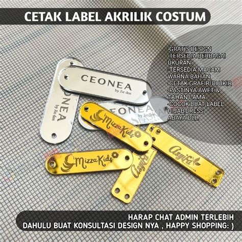 Jual Label Akrilik Custom Label Akrilik Hijab Label Gamis Label Kerudung Akrilik Shopee Indonesia