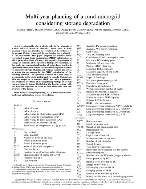 Pdf Multi Year Planning Of A Rural Microgrid Considering Storage