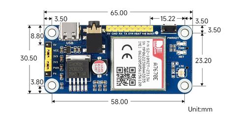 A7670e Lte Cat 1 Hat For Raspberry Pi Multi Band Support 2g Gsm Gprs Lbs Positioning