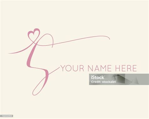 문자 S 로고 대문자 장식용 하트 모양 알파벳 이니셜 모노그램 결혼식 손글씨 발렌타인 데이 서명 0명에 대한 스톡 벡터 아트 및