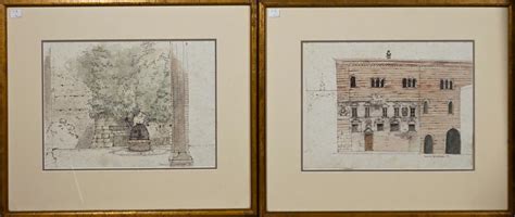 Lot David Henderson Pair Of Exterior Scenes 1981