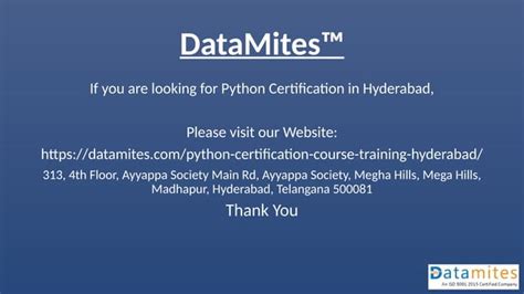 Python Certification In Hyderabad With Placement Ppt