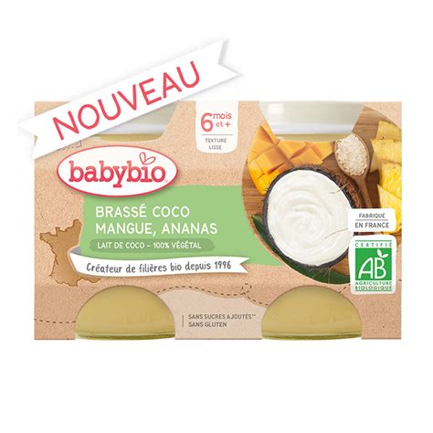ბეიბი ბიო ფრანგული იოგურტი ქოქოსის რძით და ტროპიკული ხილით 6 თვ 130