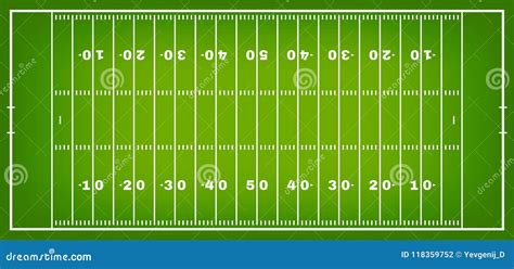 American Football Field With Marking Football Field In Top View With