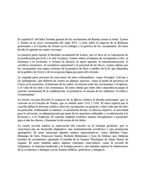 El Capítulo Iv Del Libro Tratado General De Los Sacramentos De Ramón Arnau Se Titula Descargar