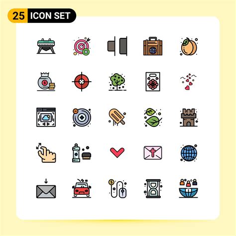 Pictogram Set Of 25 Simple Filled Line Flat Colors Of Summer Pack Distribute Globe Investment