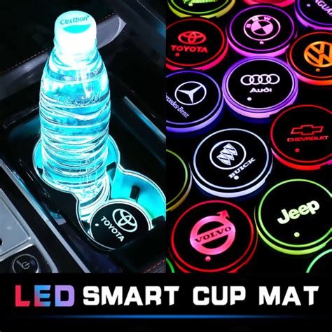 ไฟ Led รถยนต์ ไฟสร้างบรรยากาศ7สีแผ่นรองแก้วกันลื่นผลิตภัณฑ์สำหรับรถยนต์
