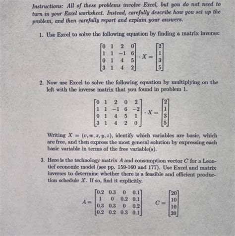 Solved Instructions All Of These Problems Involve Excel Chegg Com