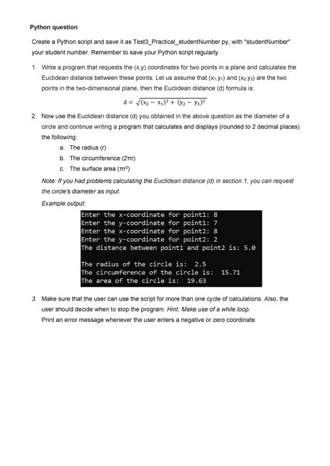 Test3pythoninstructions Python Question Create A Python Script And