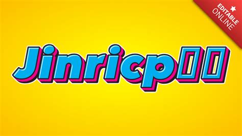 Jinricp裸體 Blue Yellow Start 3d Text Effect Generator