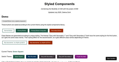 Styled Components Demo Codesandbox