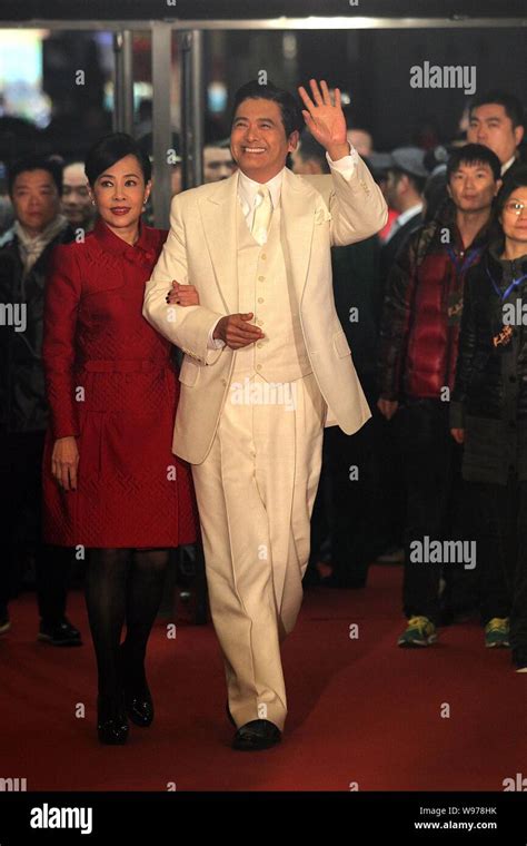 Hong Kong Actor Chow Yun Fat Right And His Wife Jasmine Tan Arrive For The Premiere Of The