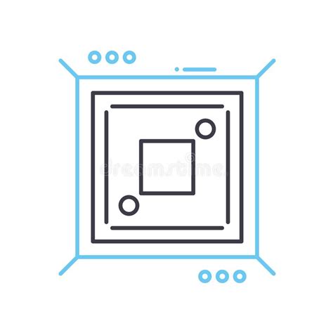 Processor Unit Line Icon Outline Symbol Vector Illustration Concept Sign Stock Vector