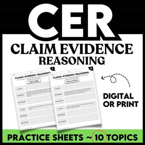 Cer Claim Evidence And Reasoning Activity Short Constructed Response