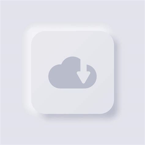 Cloud Upload Icon White Neumorphism Soft Ui Design For Web Design