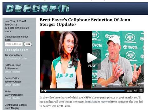 Jenn Sterger Brett Favre Text More Text Trouble For Favre Grand