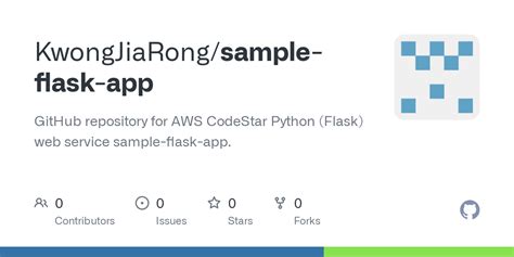 Github Kwongjiarongsample Flask App Github Repository For Aws