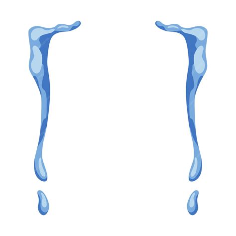Premium Vector Cartoon Tear Drops Icon Sorrow Cry Streams Tear Blob