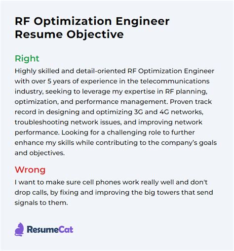top 17 rf optimization engineer resume objective examples
