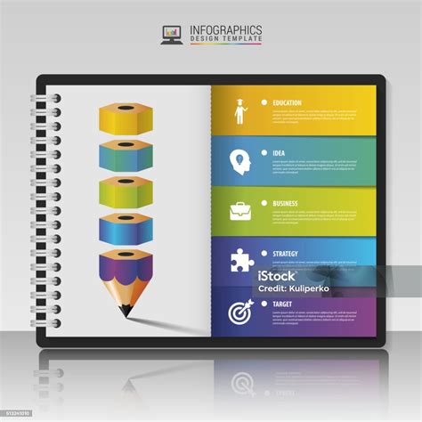 최신 인포그래픽 옵션이 있습니다 비즈니스 컨셉입니다 연필 모양으로 바뀝니다 벡터 0명에 대한 스톡 벡터 아트 및 기타 이미지 0명 개념 개념과 주제 Istock