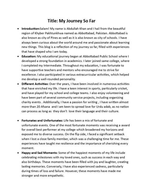 My Life Journey Pdf Social Psychology Psychology