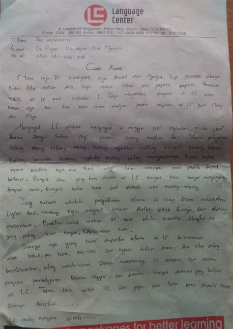 Cerita Alumni Lc Kampung Inggris Triwida