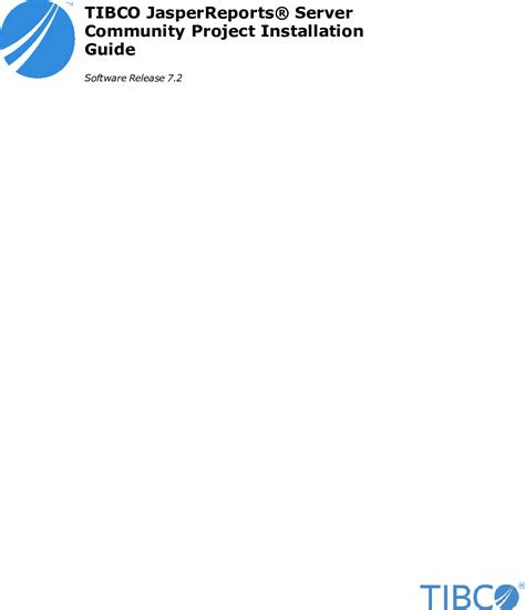 tibco jasperreports server community project installation guide jasper