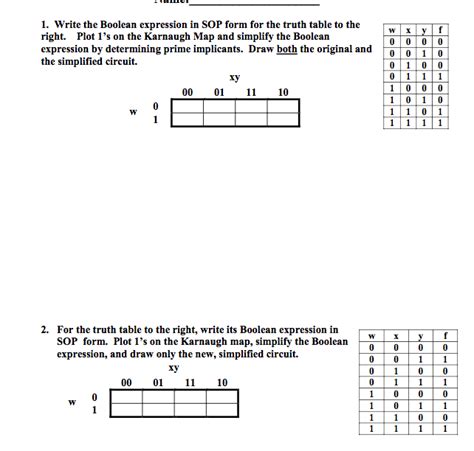 Solved Write The Boolean Expression In Sop Form For The