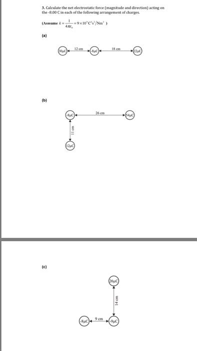 calculate the net electrostatic force magnitude and