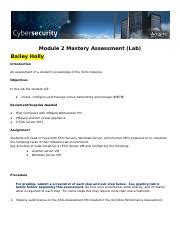 ITNW Module Mastery Assessment Docx Module Mastery Assessment Lab Bailey Holly