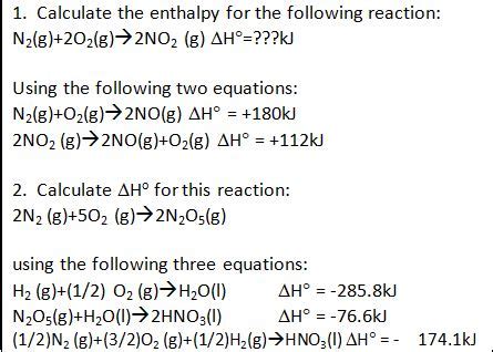Solved 1 Calculate The Enthalpy For The Following Reaction Chegg Com