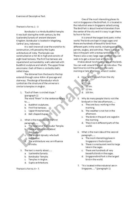 Descriptive Text Esl Worksheet By Pisces Trie