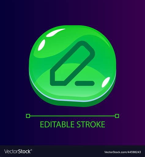 Text Correction Glossy Ui Button With Linear Icon Vector Image