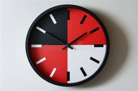 Classic Analog Clock In Bold Red Black And White Design Stock Illustration Illustration Of